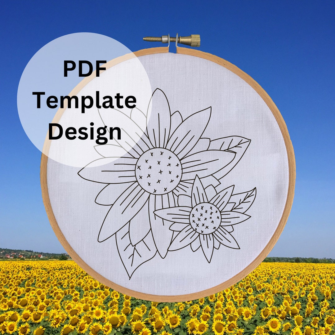 Sunflowers Hand Embroidery Pattern - DIY Design - Etsy