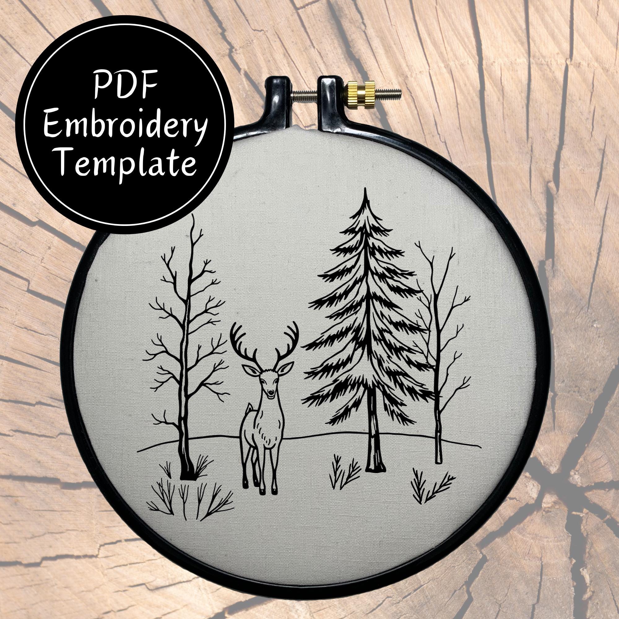 Buck Deer Hand Embroidery Pattern DIY Embroidery - Etsy