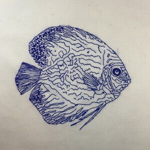 Blue Angel Fish Hand Embroidery Instant Download Pattern - Etsy