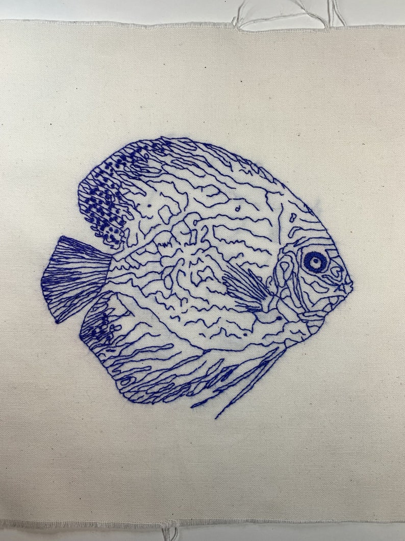 Blue Angel Fish Hand Embroidery Instant Download Pattern - Etsy