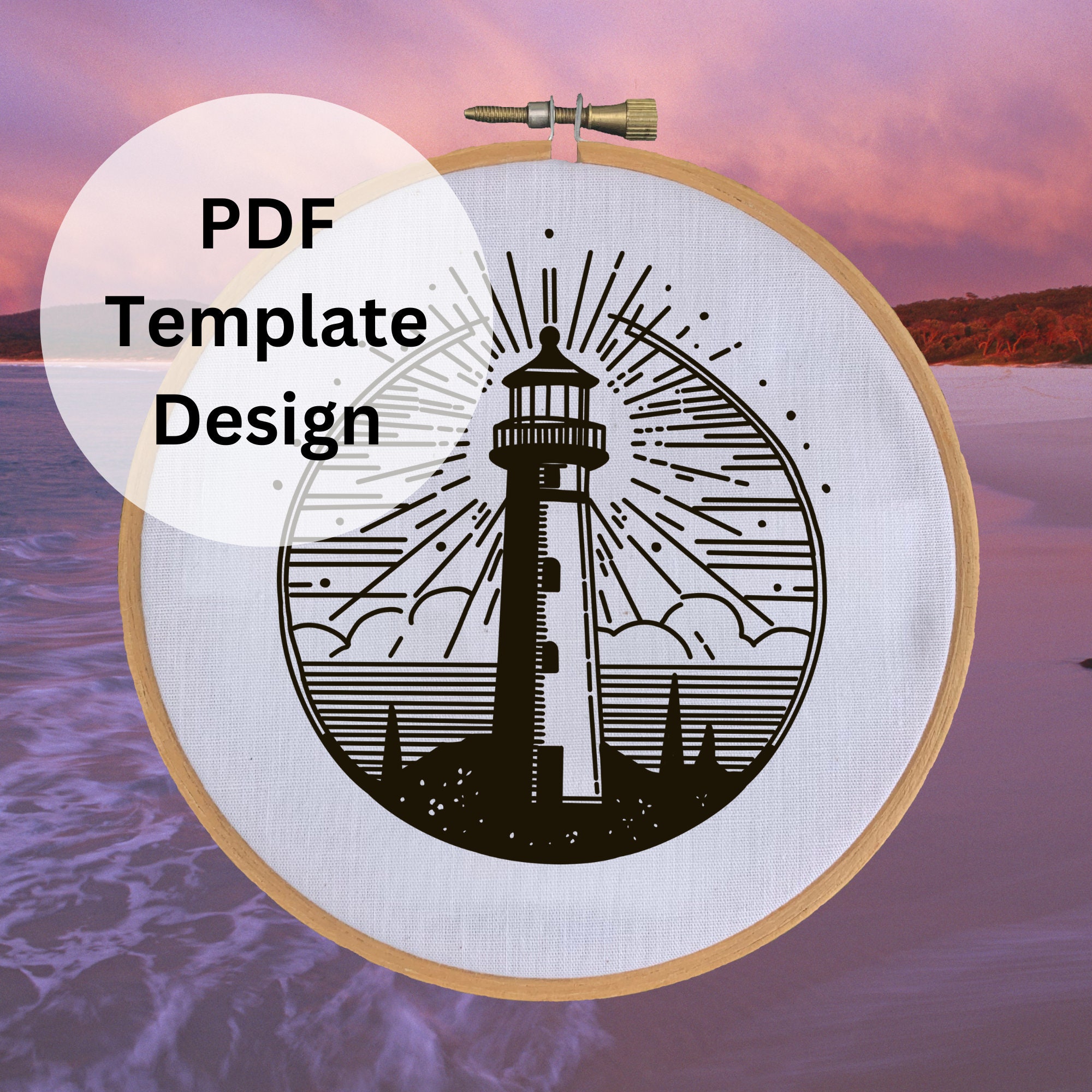 Lighthouse Hand Embroidery Pattern - DIY Design - Etsy
