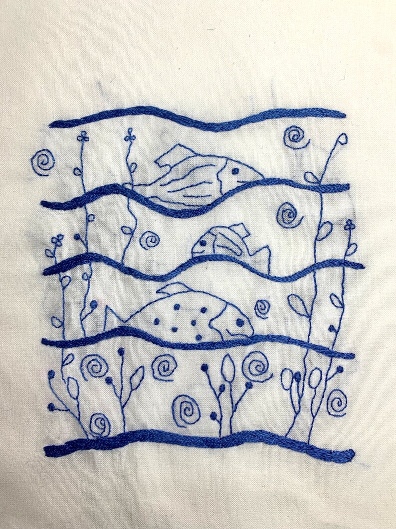 Dive Into a Sea of Creativity With Our Hand-embroidered Fish Pattern ...