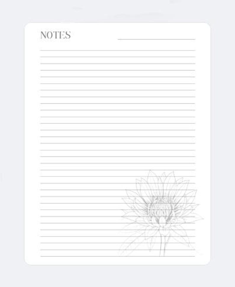 Printable Floral Notes Paper – 10 Designs, Lined Stationery With Unique ...