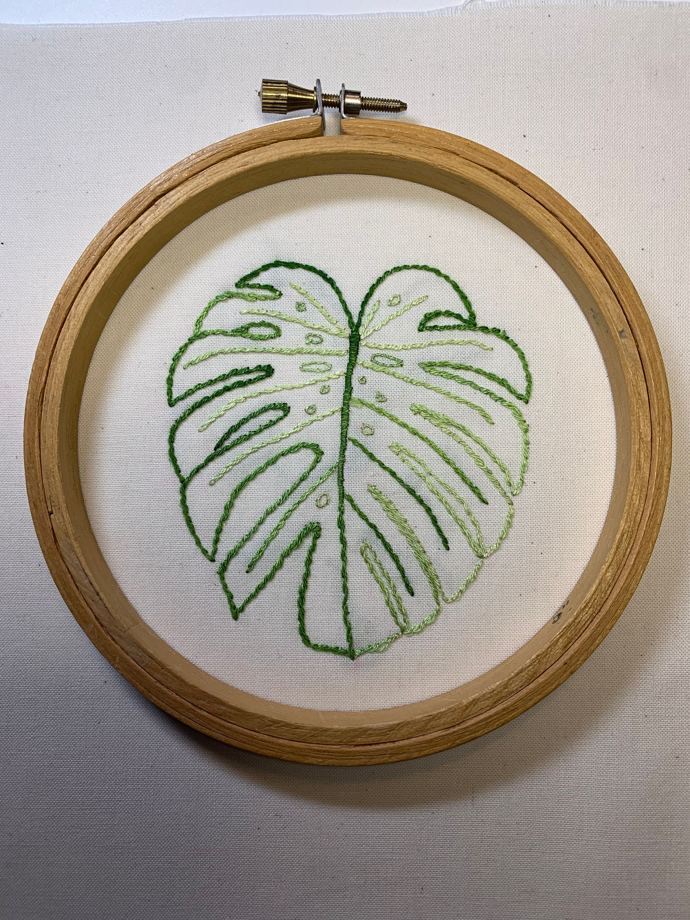Stitch Your Own Monstera Magic! Hand Embroidery Leaf Pattern - Instant ...