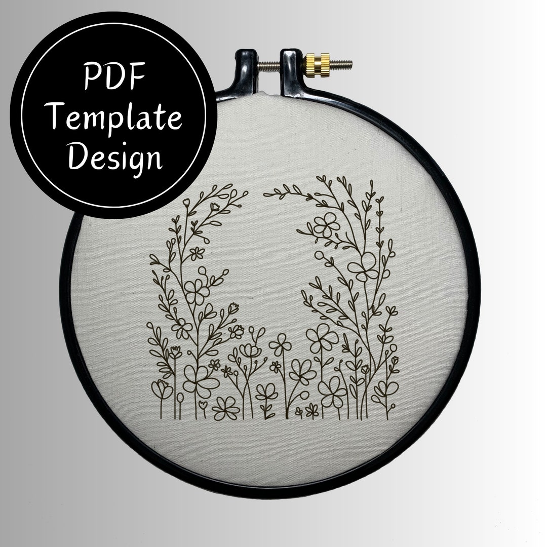 Wildflower Field Hand Embroidery Pattern - DIY Design - Etsy