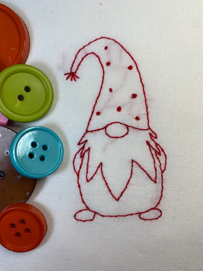 Gnome Wizard Hand Embroidery Pattern PDF Download | Etsy