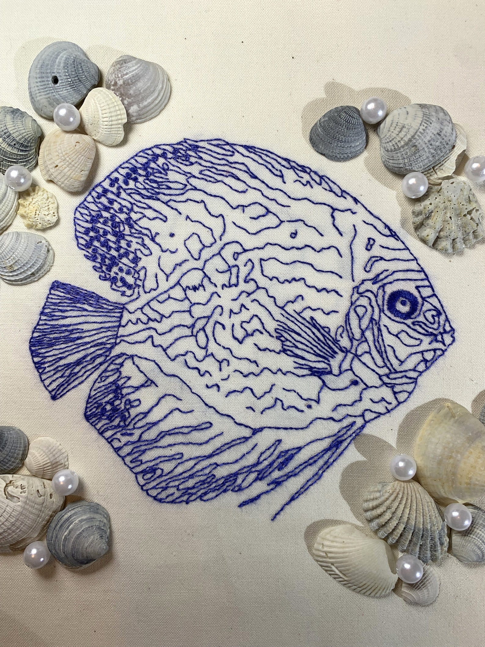 Blue Angel Fish Hand Embroidery Instant Download Pattern - Etsy