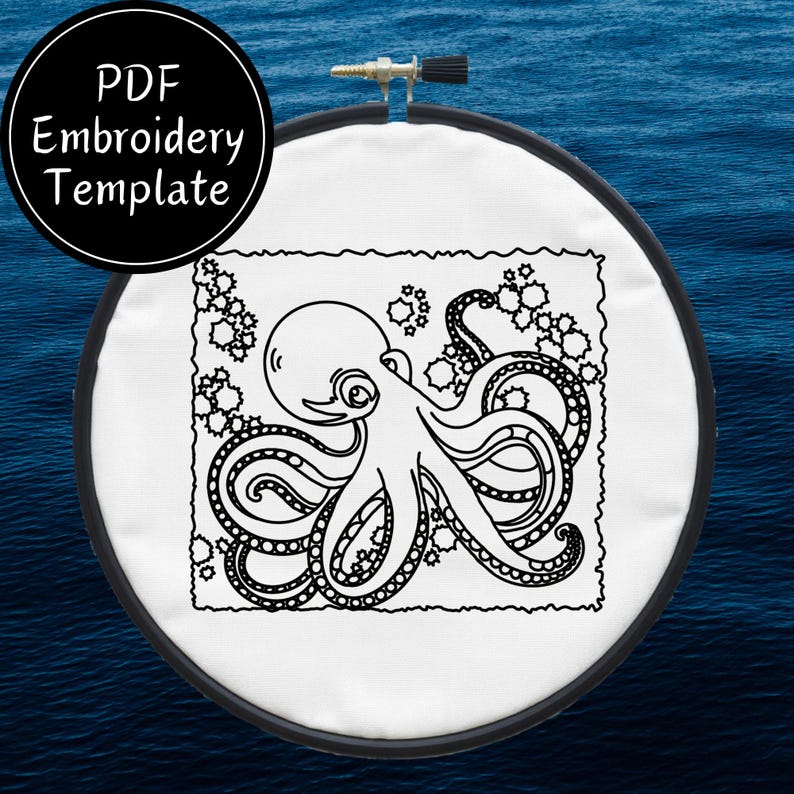 Octopus Sea Life Hand Embroidery Pattern DIY Embroidery - Etsy
