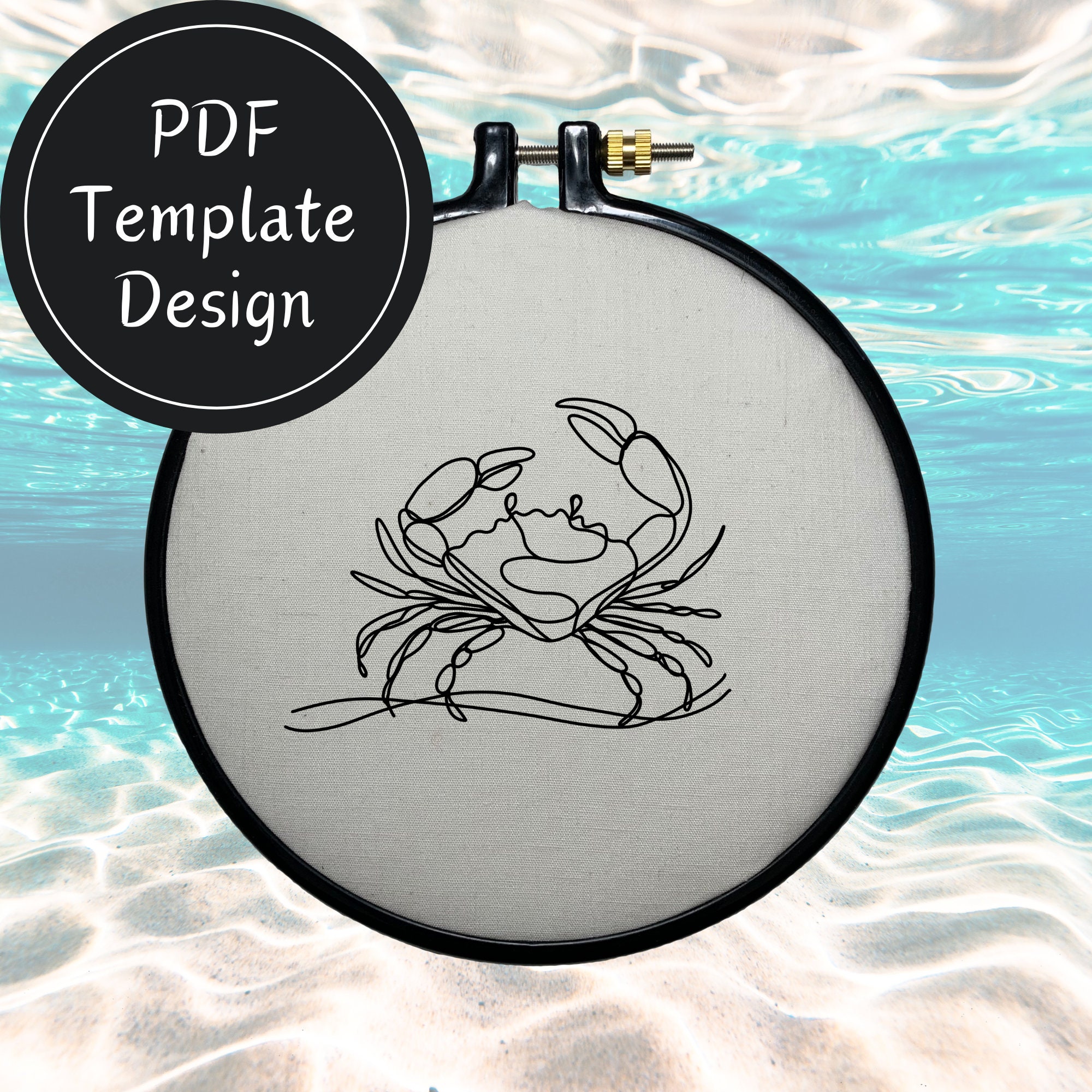 Ocean Crab Hand Embroidery Pattern, DIY Embroidery - Etsy