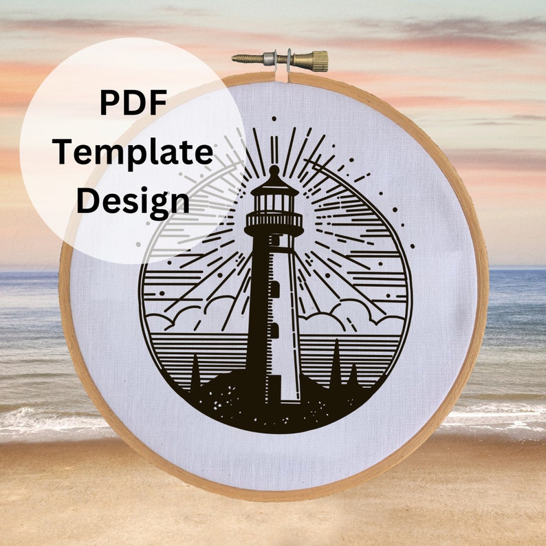 Lighthouse Hand Embroidery Pattern - DIY Design - Etsy