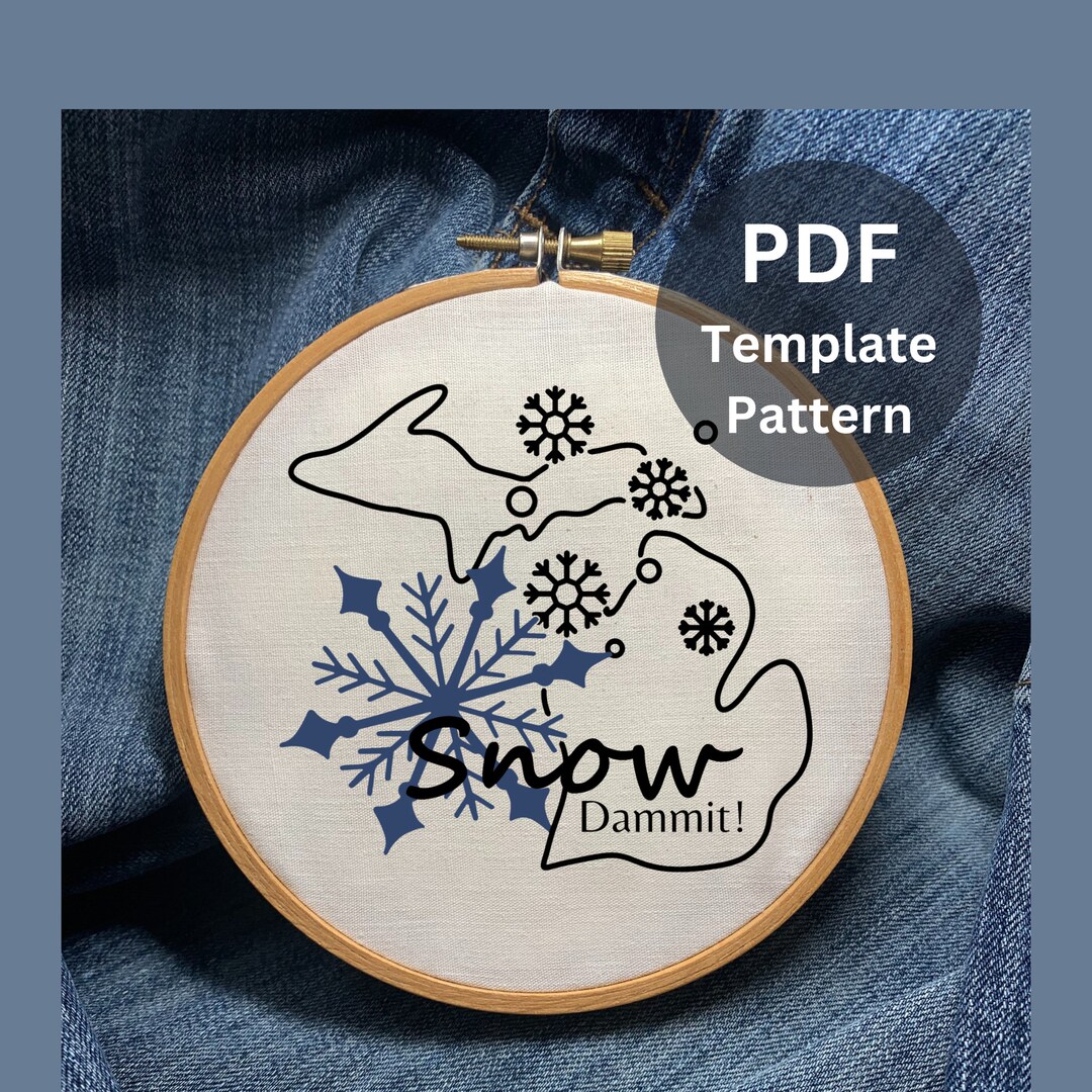 Michigan Snowflake Hand Embroidery Pattern PDF Download - Etsy