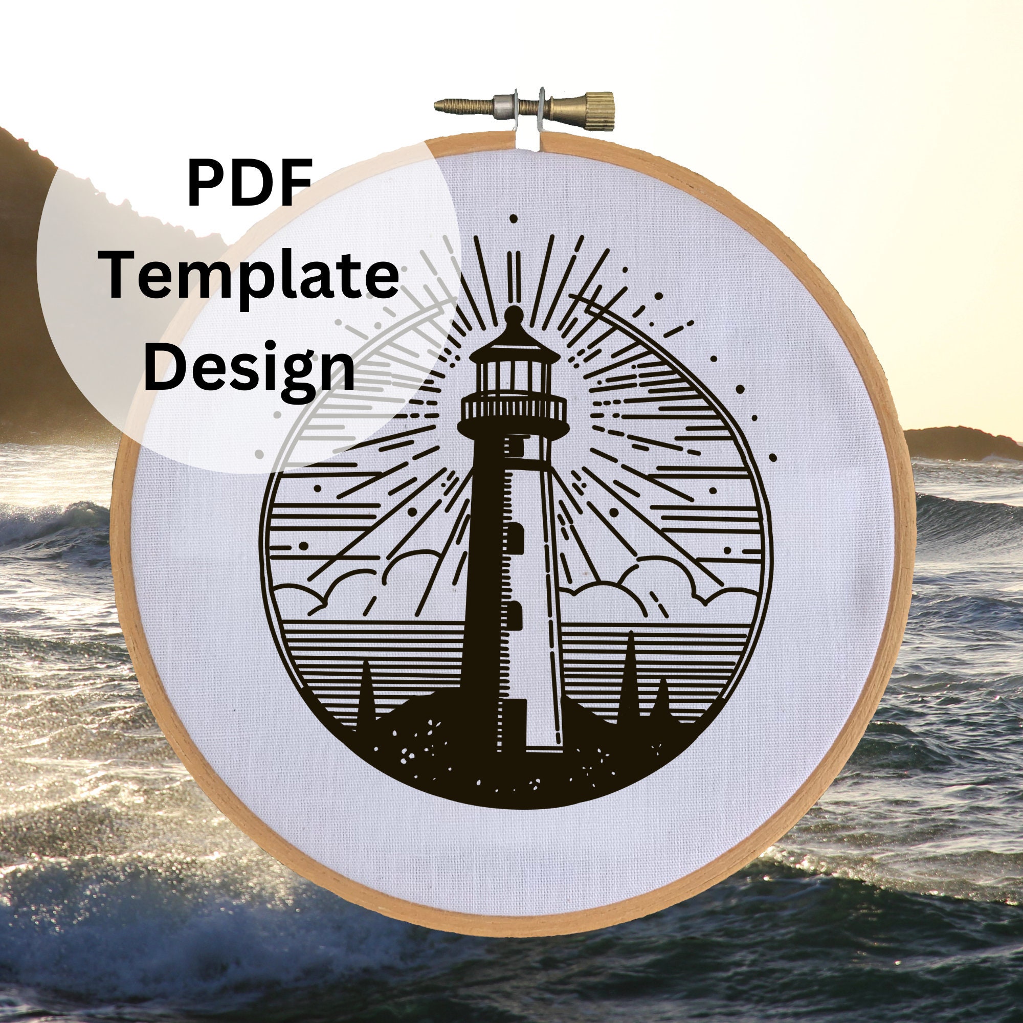 Lighthouse Hand Embroidery Pattern - DIY Design - Etsy