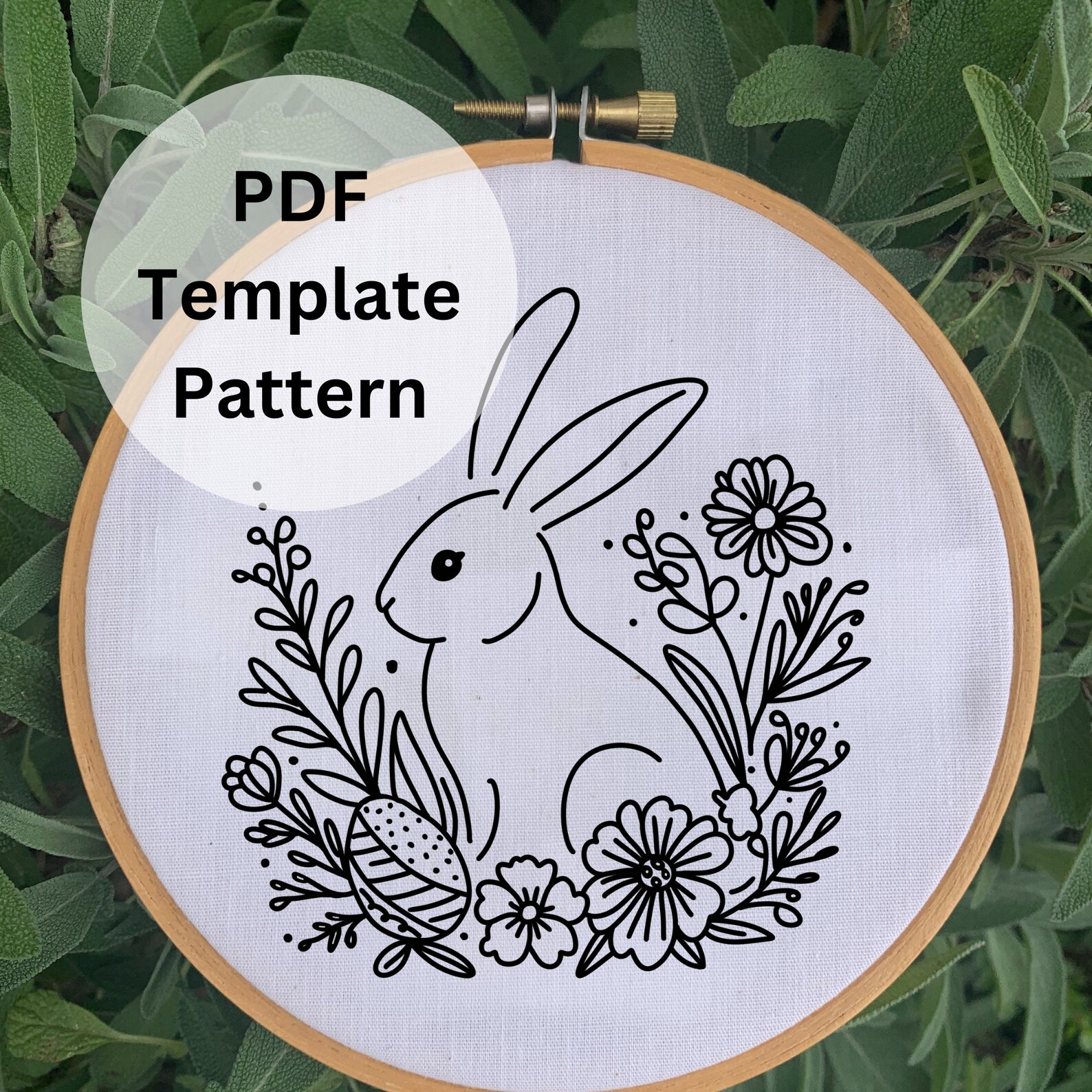 Easter Bunny Hand Embroidery Pattern PDF Instant Download - Etsy