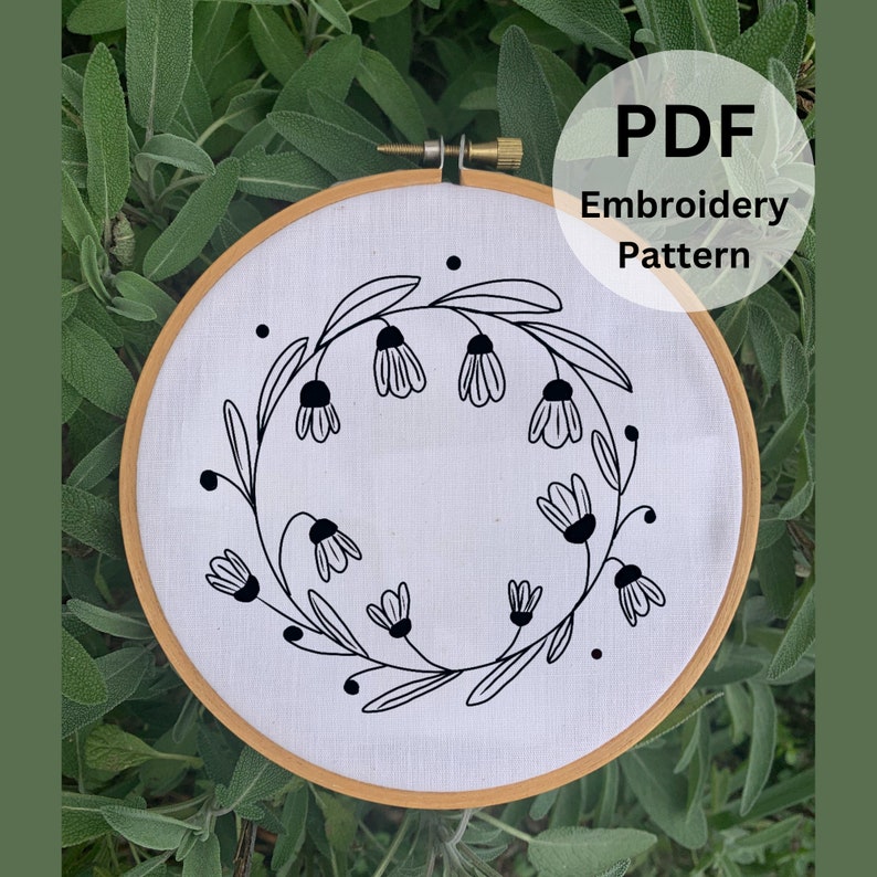 Cottagecore Snowdrop Florals DIY Embroidery Pattern - Make It Yours ...