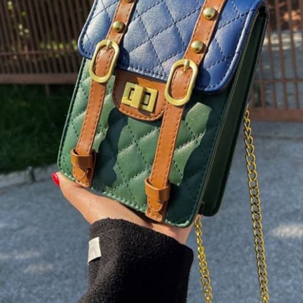 Color Block Handbag - Etsy