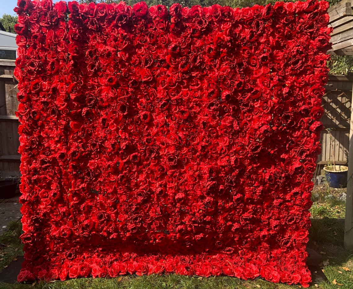 Red Flower Wall - Etsy