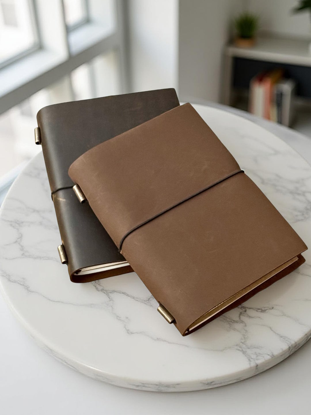 A5 Refillable Journal Handmade Full-grain Buff Leather | 2 Colors ...