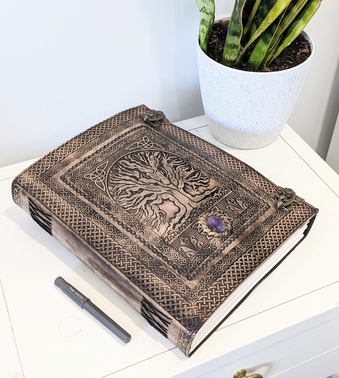 Massive Tree of Life Leather Journal 13x10 Journal 400 Thick White ...
