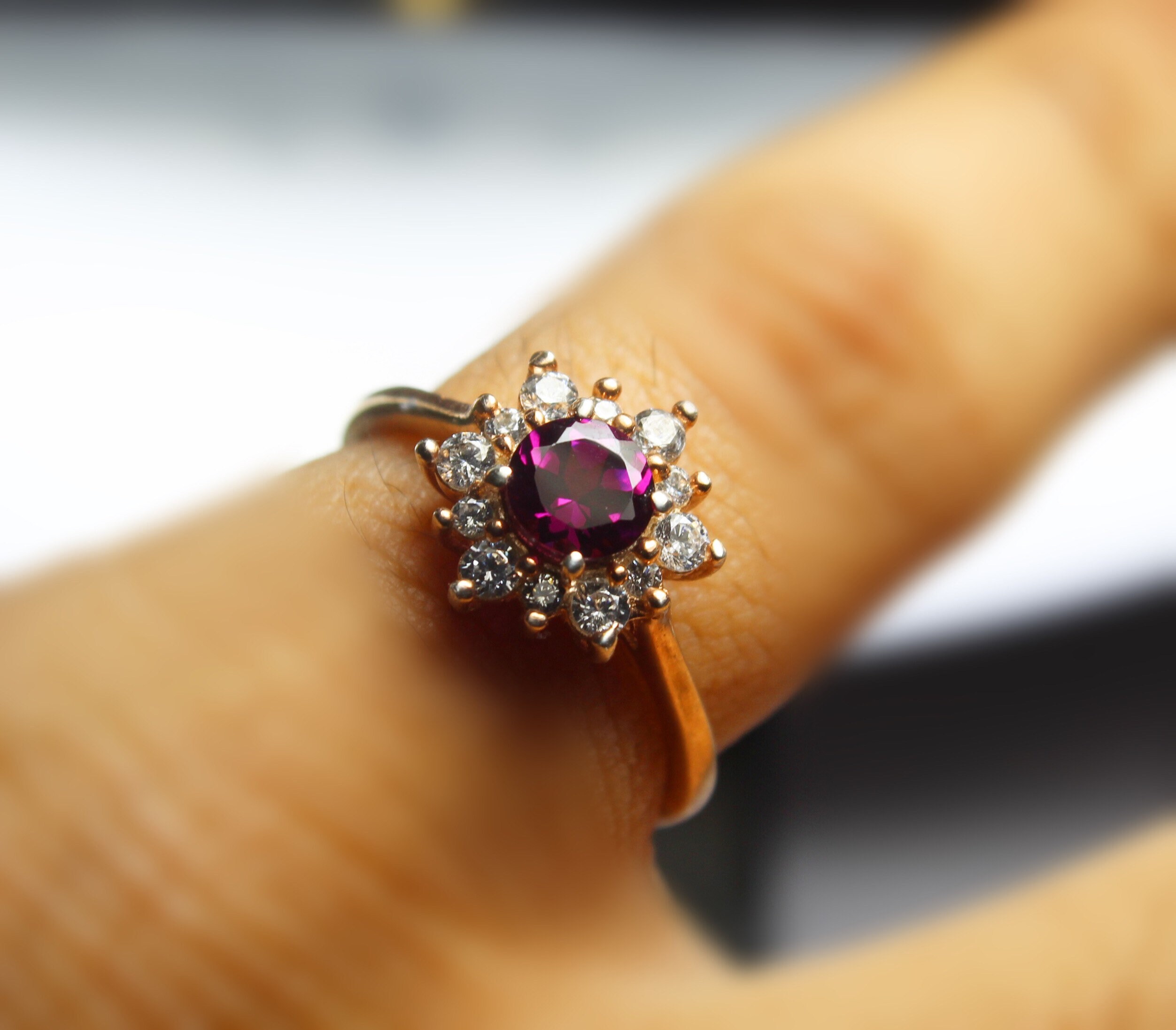 Natürlicher Rhodolith Granat Ring 925 Sterling Silber Ring | Etsy