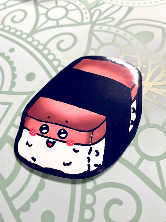 Paper & Party Supplies Spam Musubi Die Cut Sticker Stickers, Labels ...