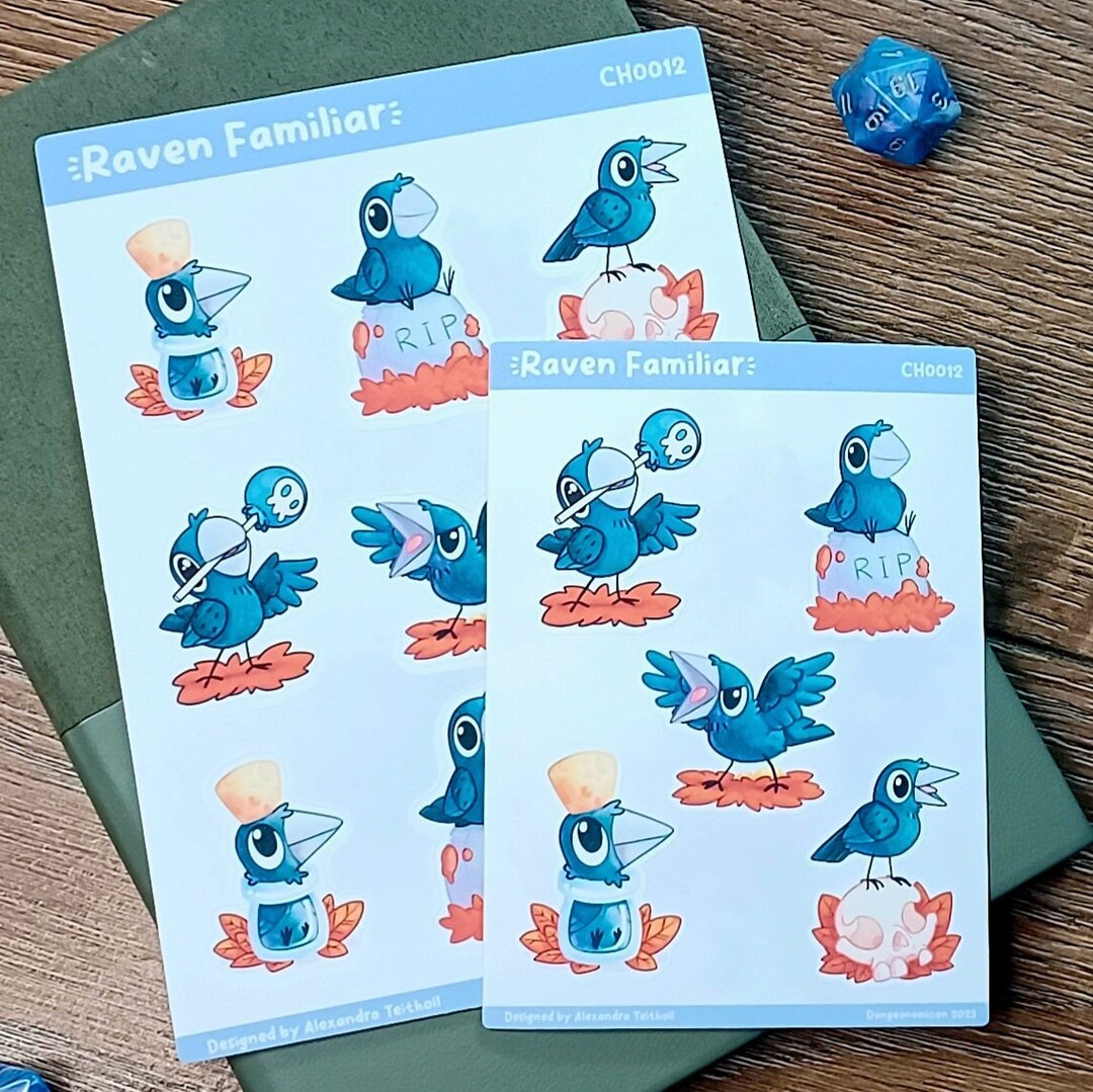 Raven Sticker Sheets Dnd Familiar Stickers for TTRPG Players and D&D ...