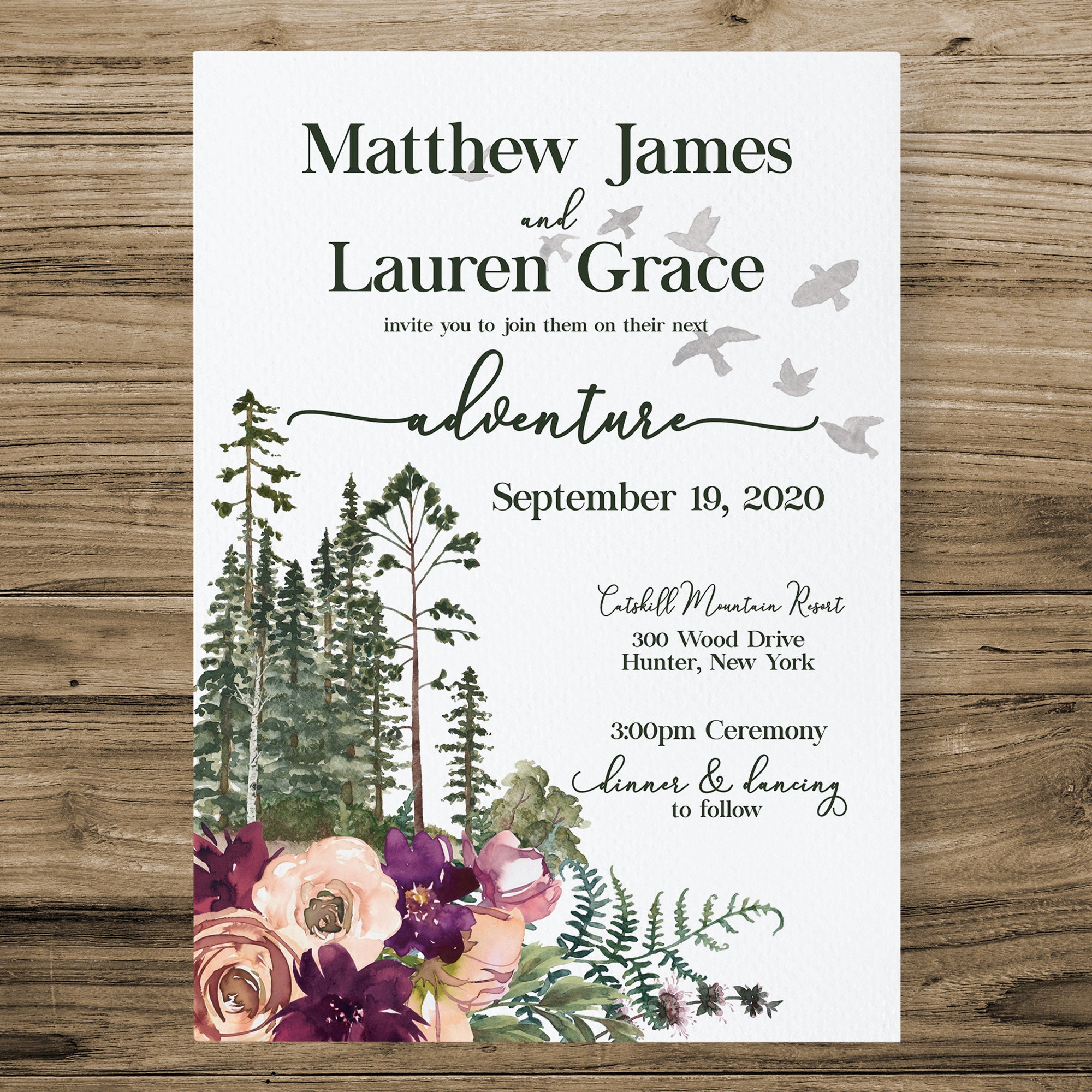 Rustic Wedding Invitation Template Rustic Wedding Invite - Etsy
