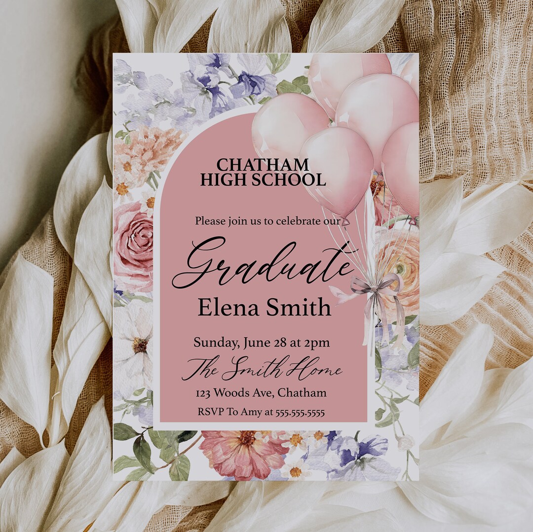 Graduation Party Invitation Template, High School, Senior, 2024 Senior ...