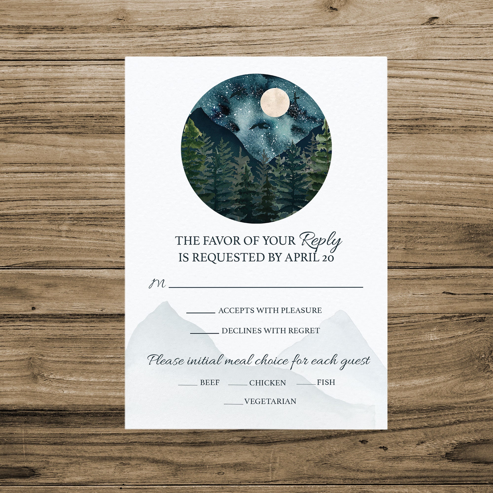 Rustic Wedding Invitation Template, Rustic Wedding Invite, Woodland ...