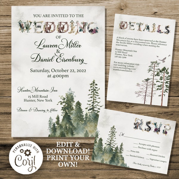 Forest Wedding Invitation - Etsy