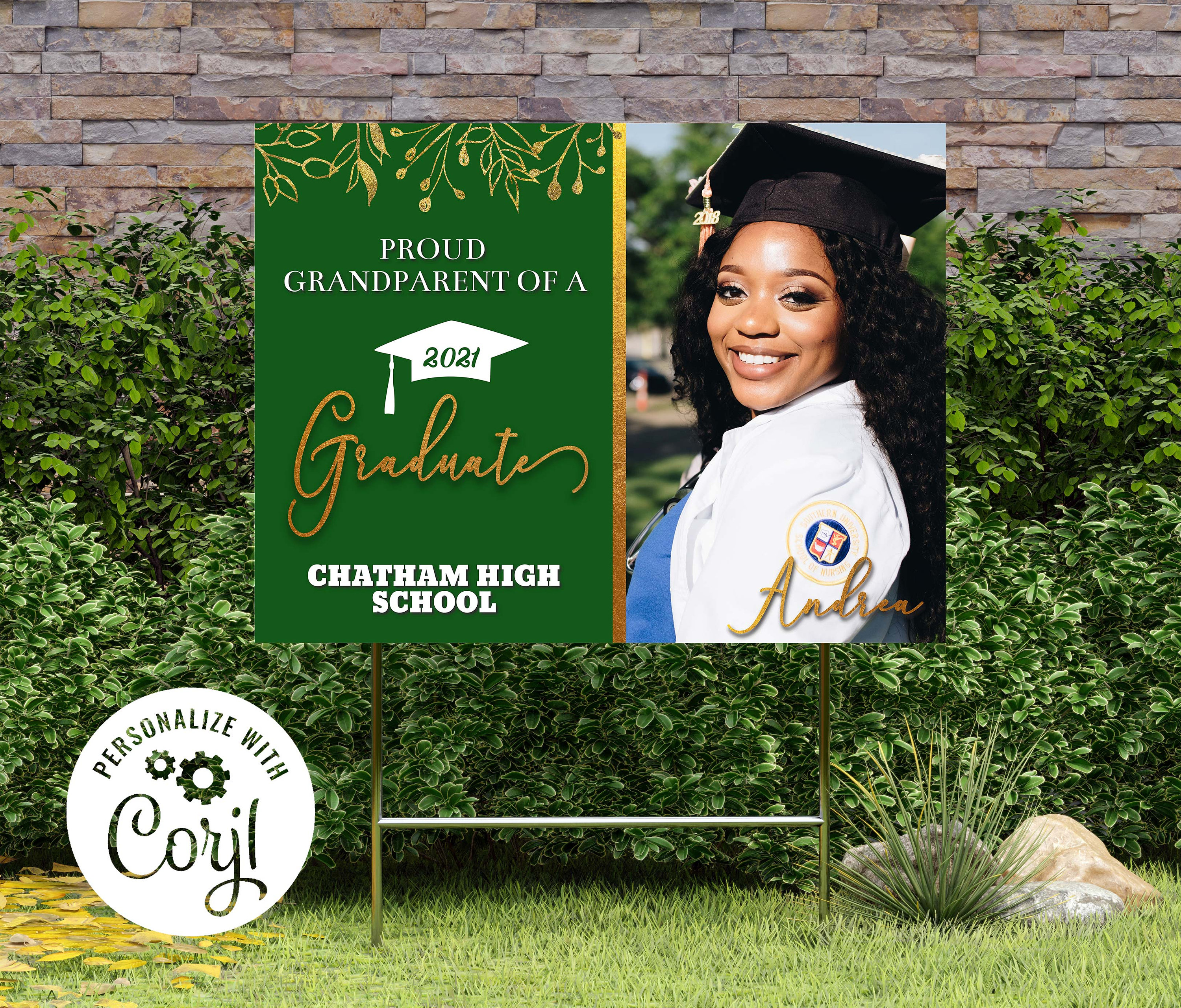 Senior Graduation Yard Sign Template, CHANGE COLORS, Yard Sign Template ...