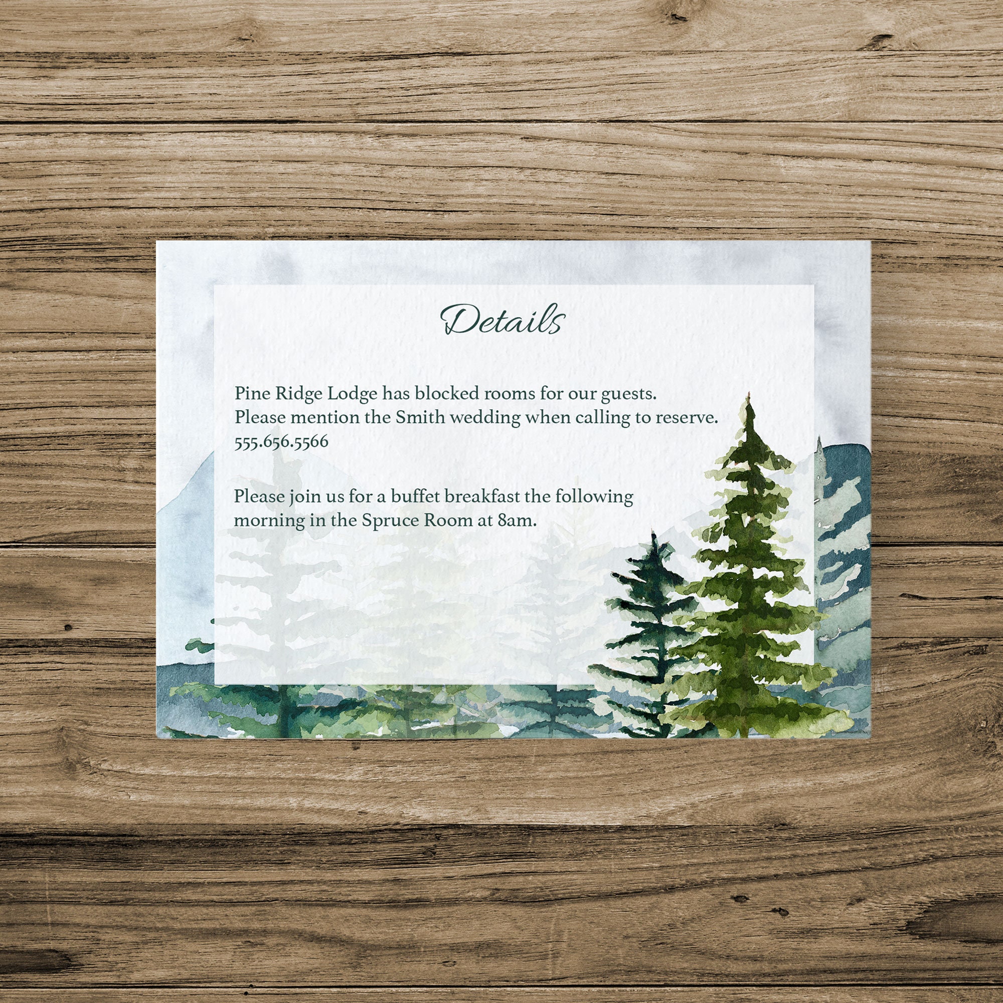 Rustic Wedding Invitation Template, Rustic Wedding Invite, Woodland ...