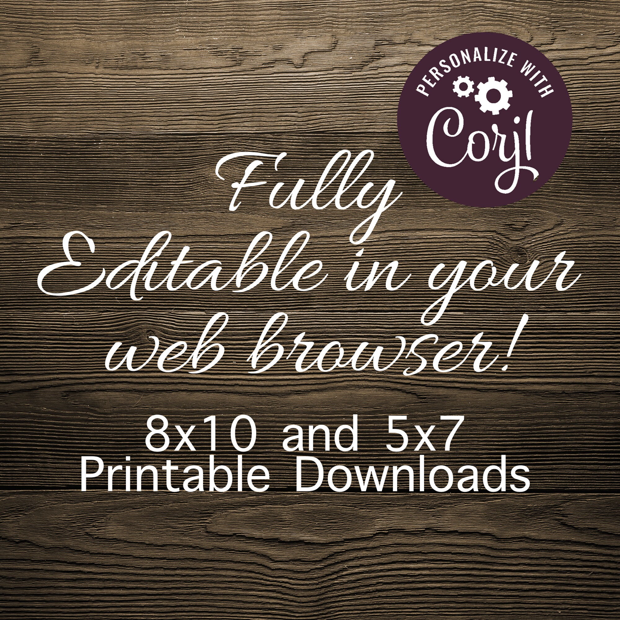 Rustic Wedding Sign Set Templates Printable Editable - Etsy