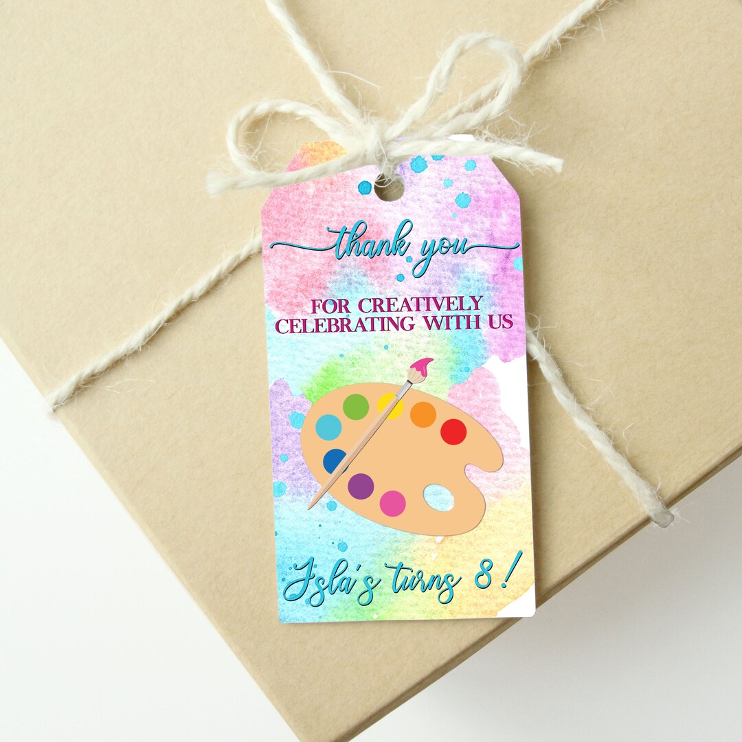 Paint Party Templates, Gift Tag Template, Paint and Sip Digital ...