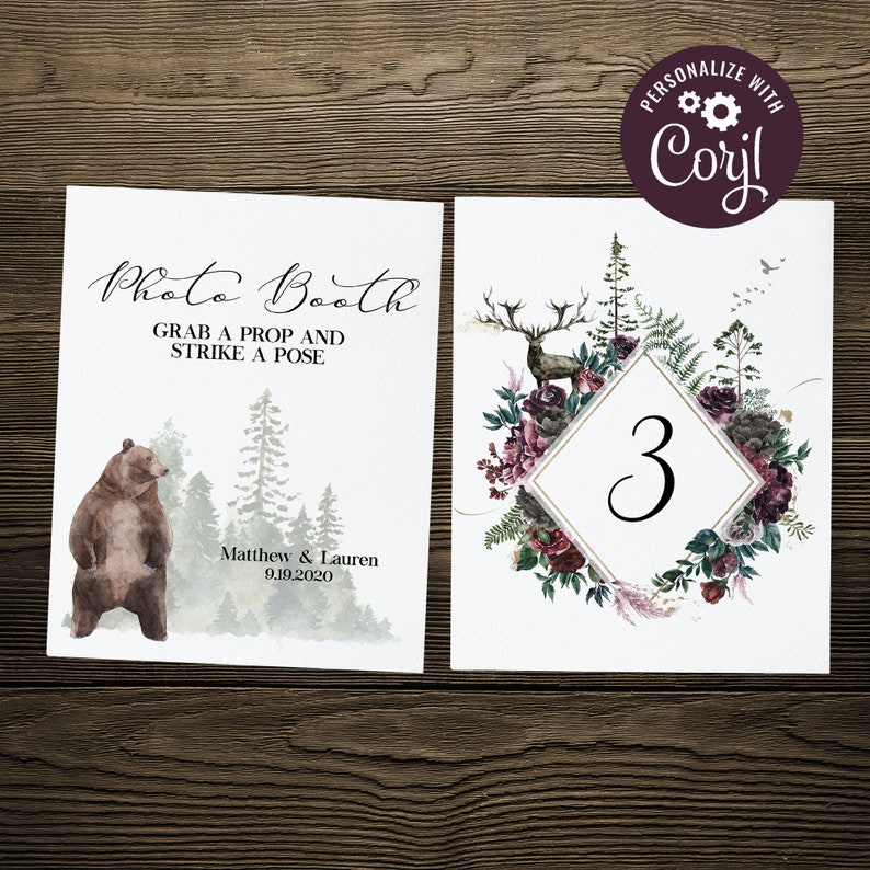 Rustic Wedding Sign Set Templates, Printable, Editable, Wedding ...