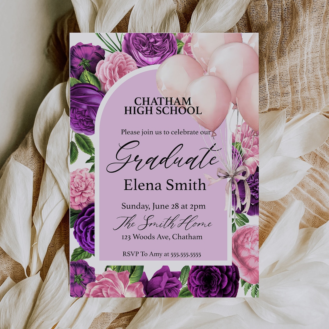 Graduation Party Invitation Template, High School, Senior, 2024 Senior ...