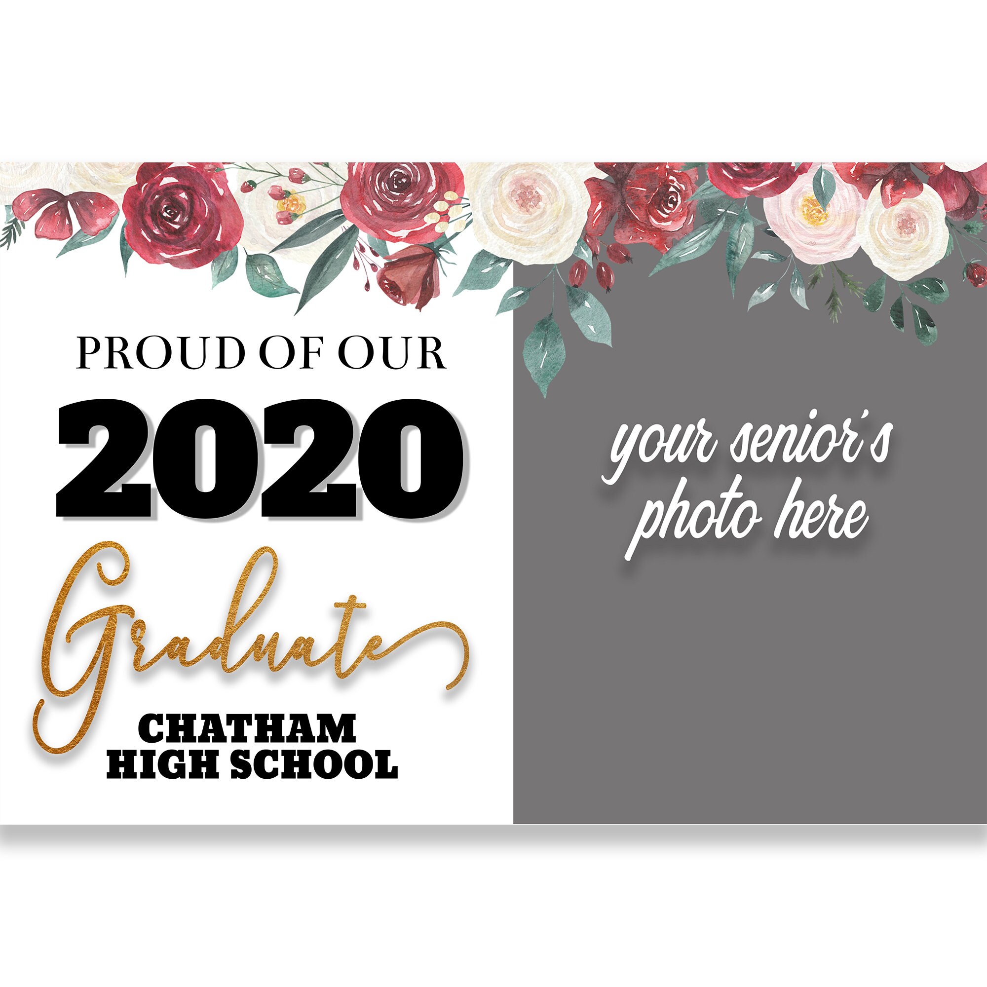 Senior Graduation Yard Sign Template, CHANGE COLORS, Yard Sign Template ...