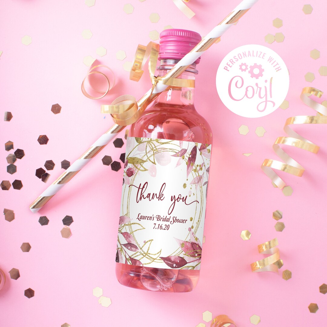 Mini Wine Bottle Label Template, Wine Theme Bridal Shower, Bridal ...