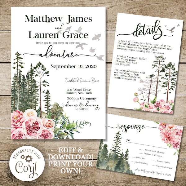 Forest Wedding Invitation - Etsy