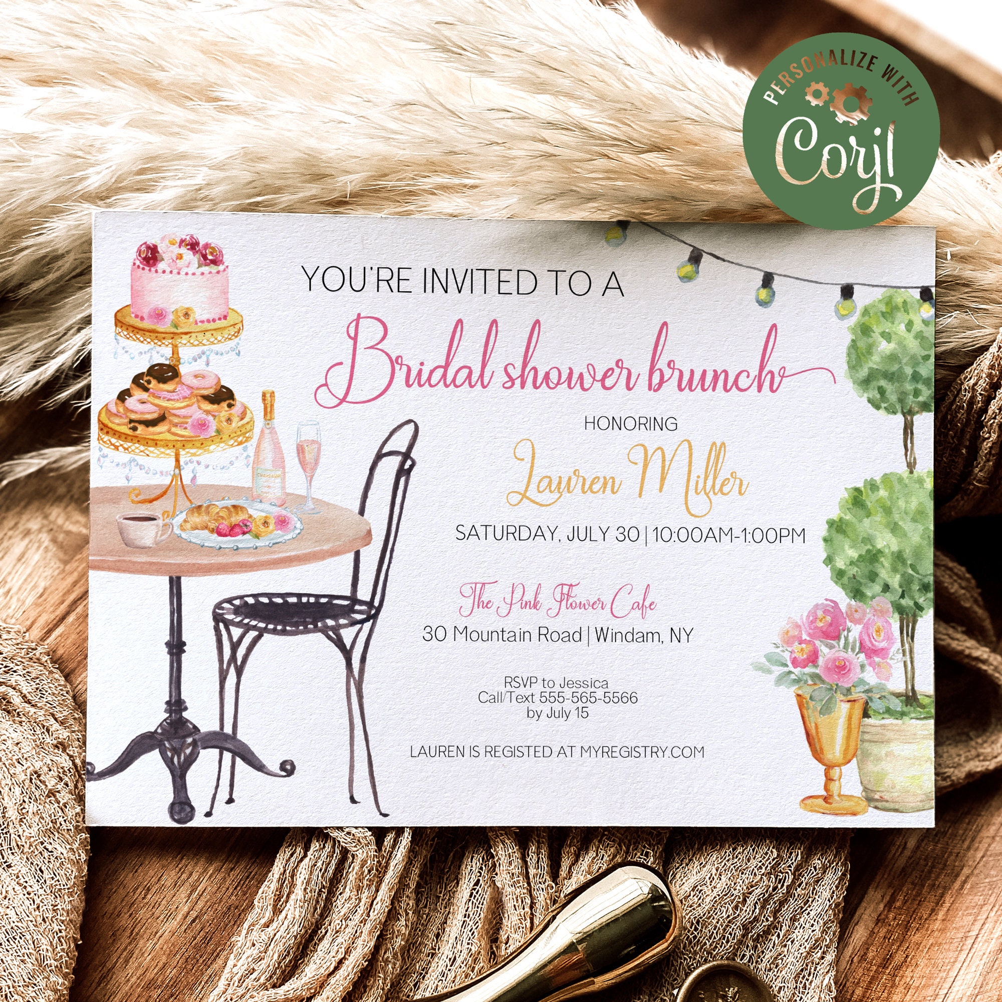Brunch Bridal Shower, Bridal Shower Brunch Invitation, Bridal Shower ...