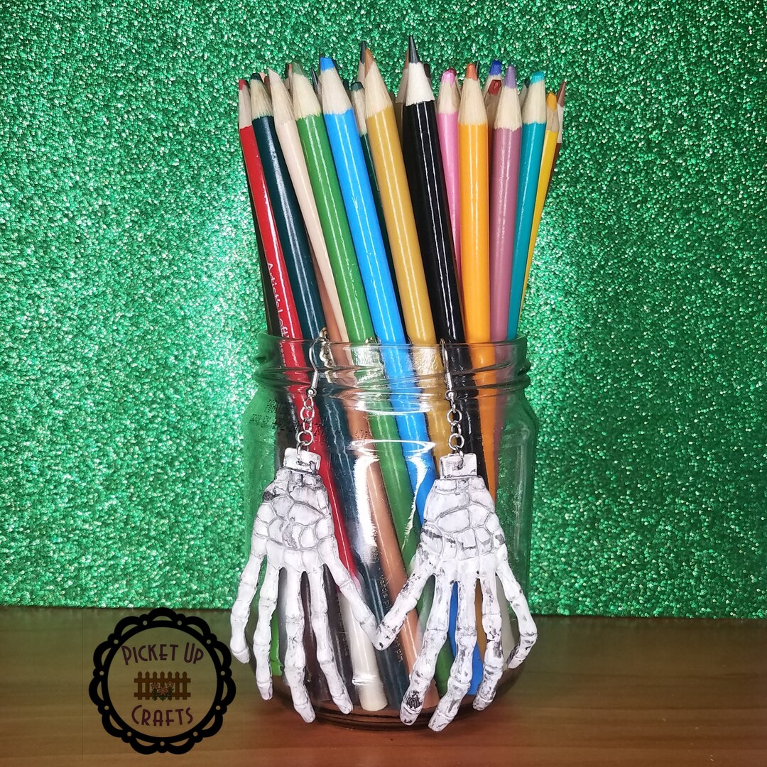 Spooky Halloween Hand Painted White and Black Skeleton Hands - Etsy
