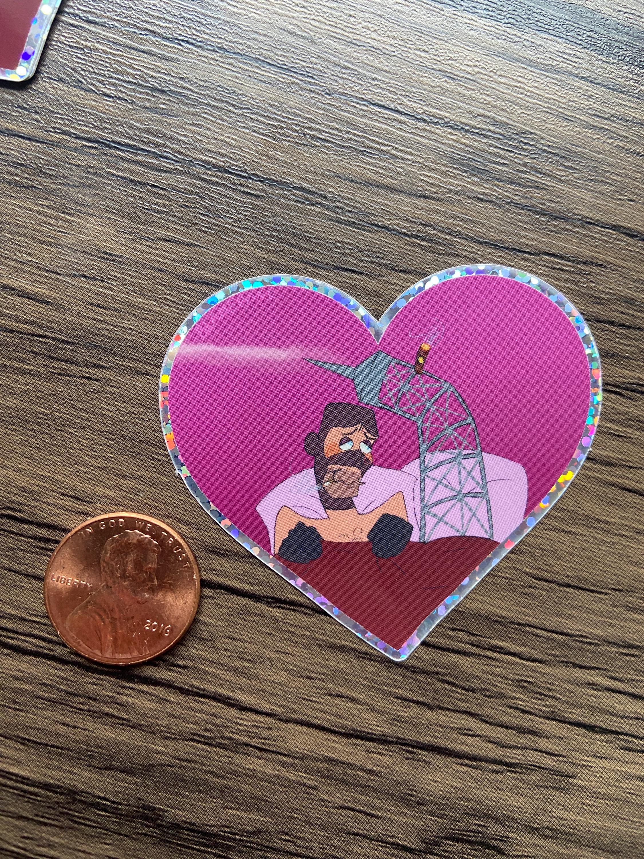 French Love Spy Heart Sticker - Sparkly! - Etsy
