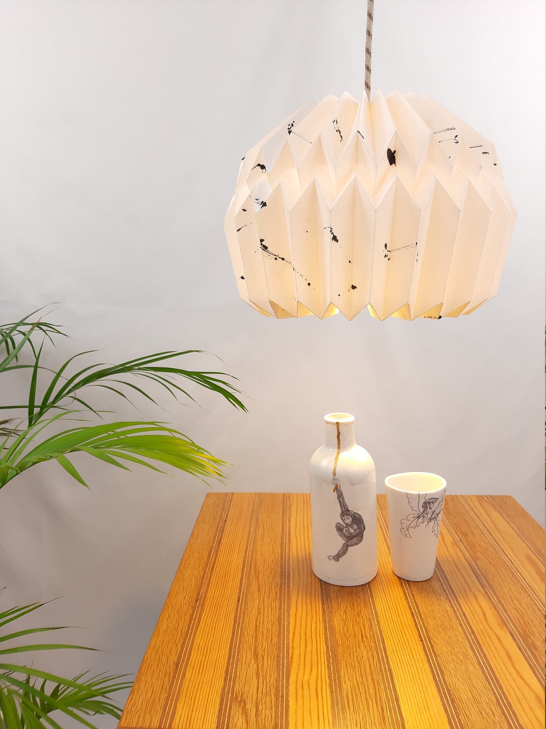 Origami Pendant Light in FSC Paper for a Bedroom or Above a - Etsy