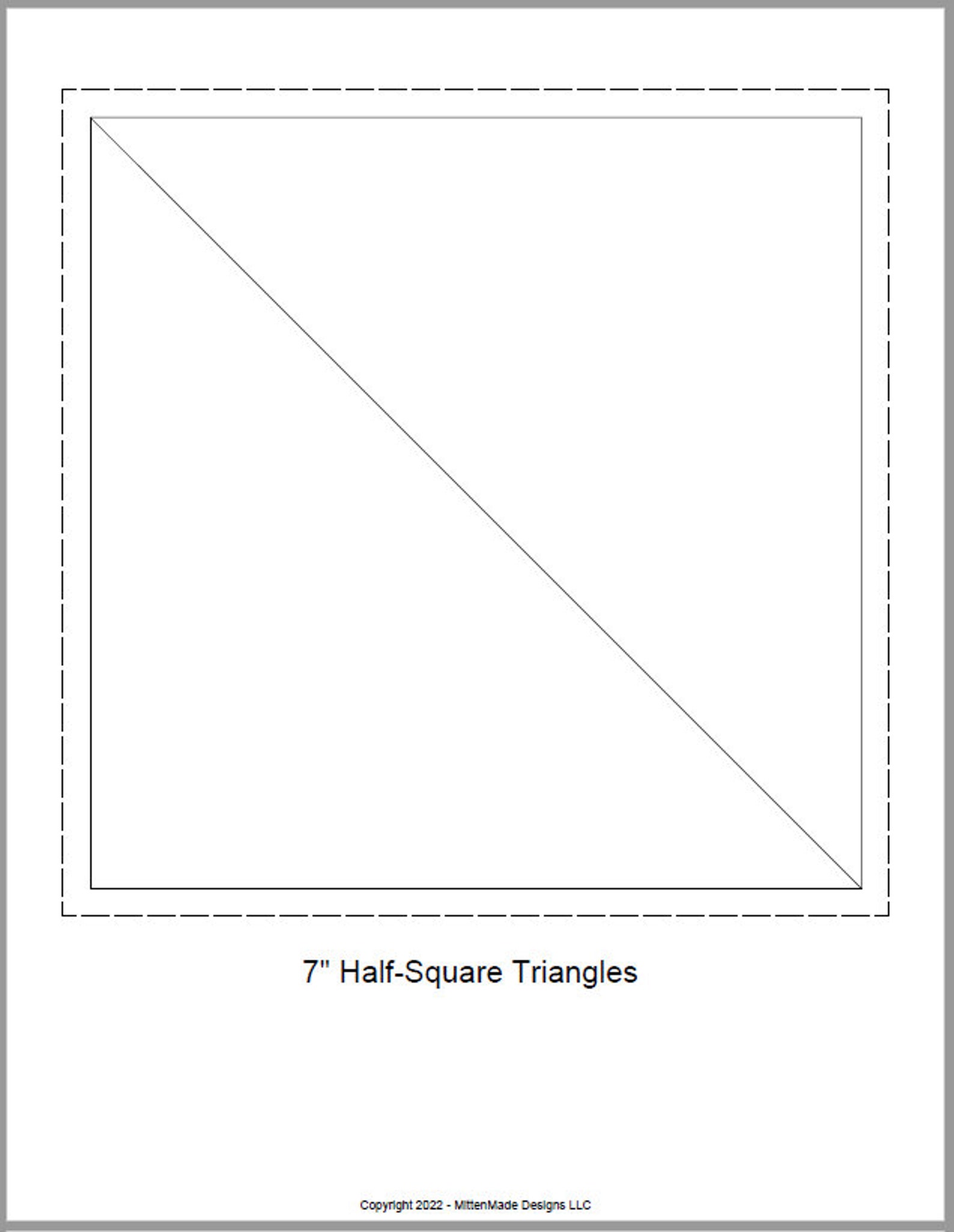 FPP Print-at-home Template - Half-square Triangles - 21 Sizes - 1" to 8 ...