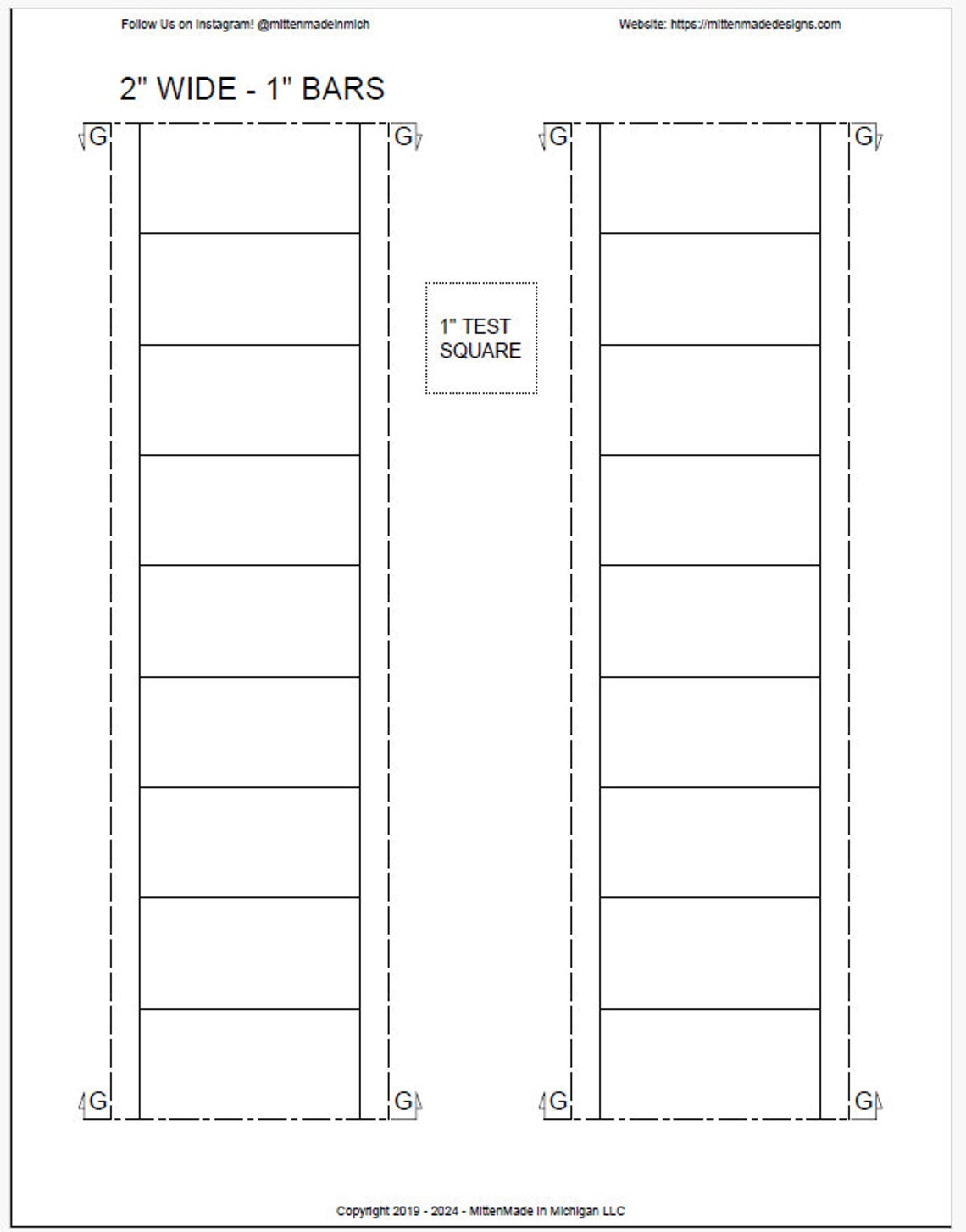 Foundation Paper Piecing Template - Piano Key Border - 100+ Sizes ...