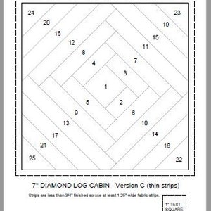 FPP - Print Your Own - Diamond Log Cabin Blocks - Foundation Paper ...