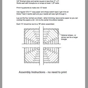 FPP - 12" Pineapple Block - 2 Versions - 3/4" and 1" Strip Sizes ...
