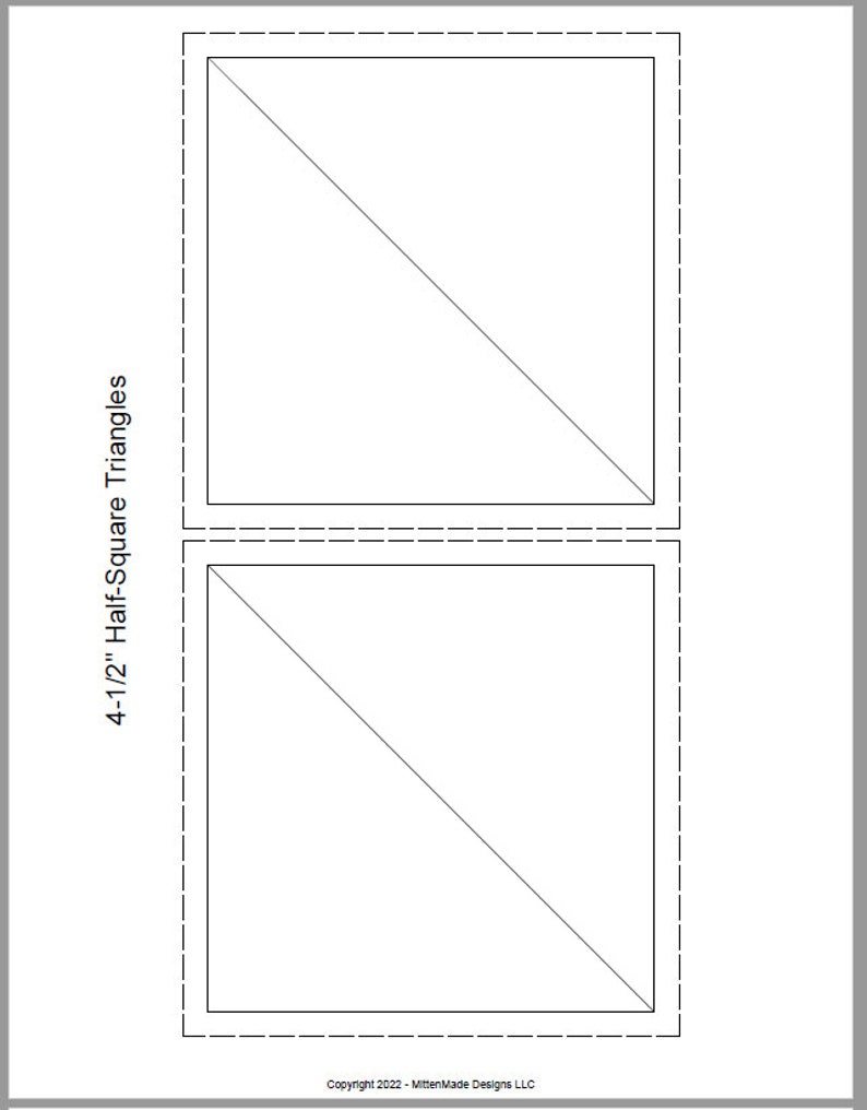 FPP Print-at-home Template Half-square Triangles 21 Sizes - Etsy