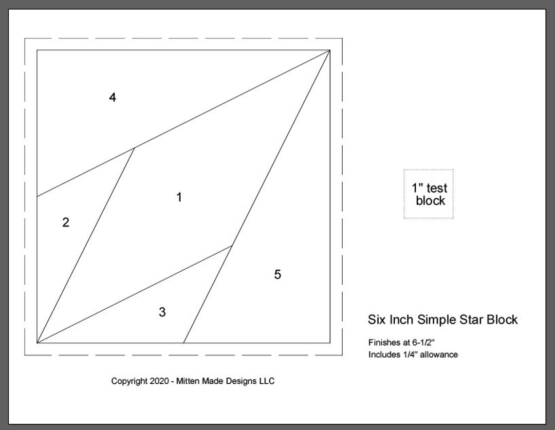 FPP - 2 Patterns - 6" - Simple and Double Star Patterns in One Listing ...