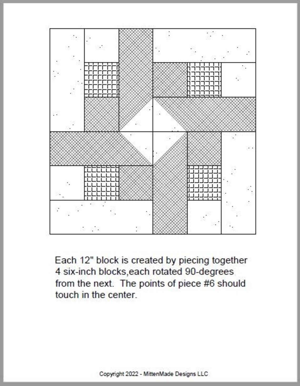 FPP Pattern - Super Easy Foundation Paper Piecing - Whirlygig Pattern ...