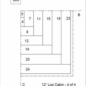 FPP - Print Your Own - 12" Log Cabin Block - Foundation Paper Piecing ...
